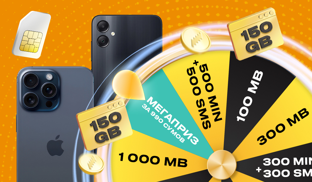 10 и 11 февраля крутите барабан в "Beeline Uzbekistan"за 990 сум и получите шанс выиграть один ...